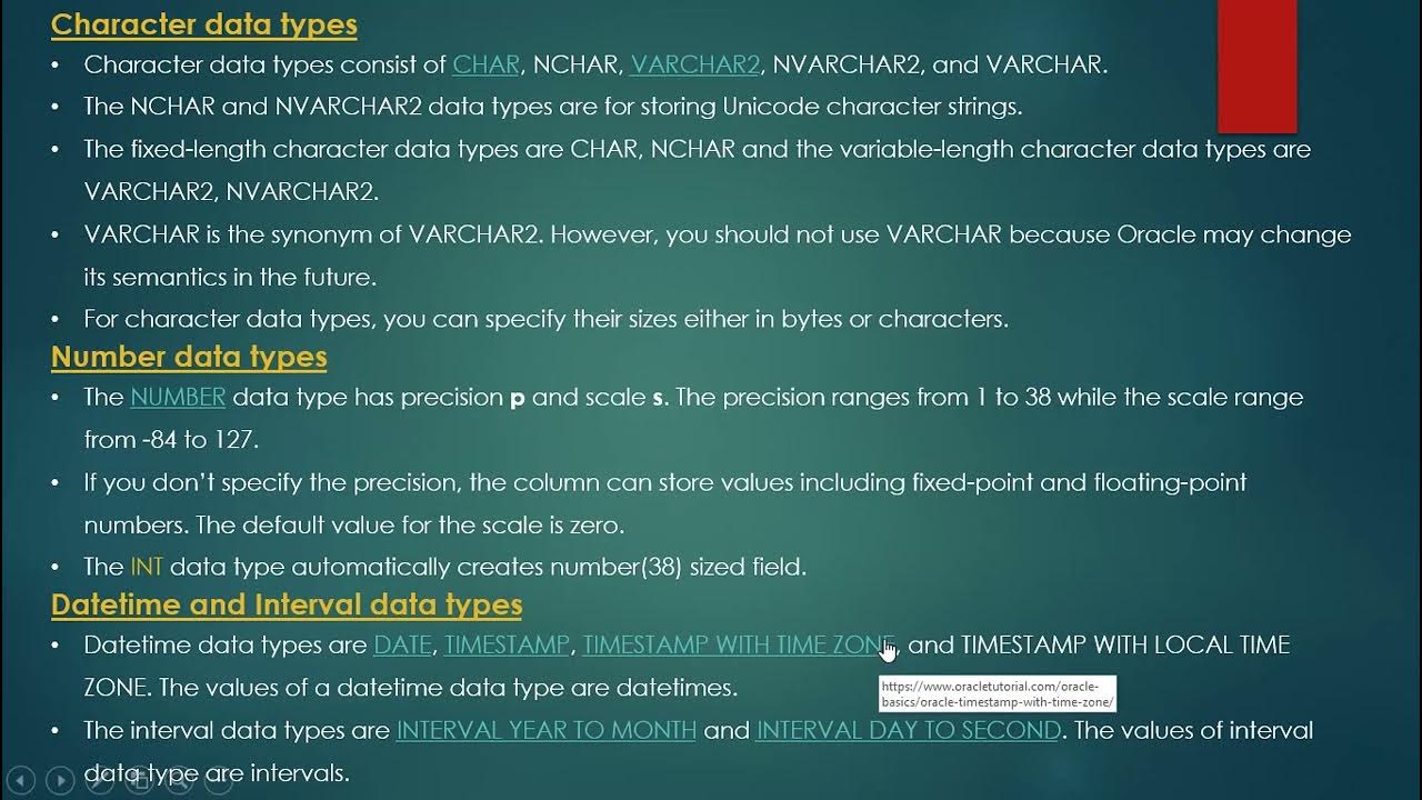 Data Types in Oracle SQL - YouTube