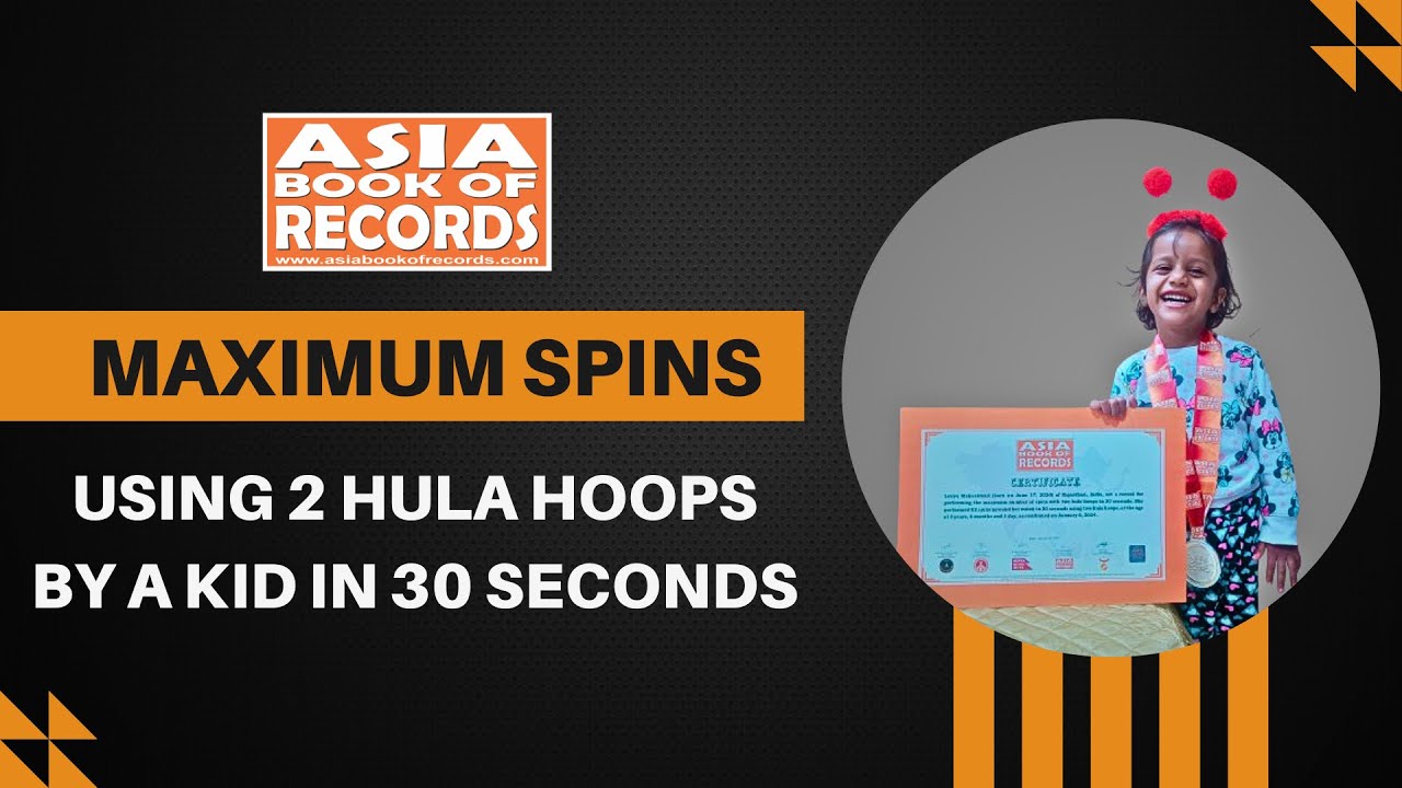Maximum spins using two hula hoops by a kid in 30 seconds - YouTube