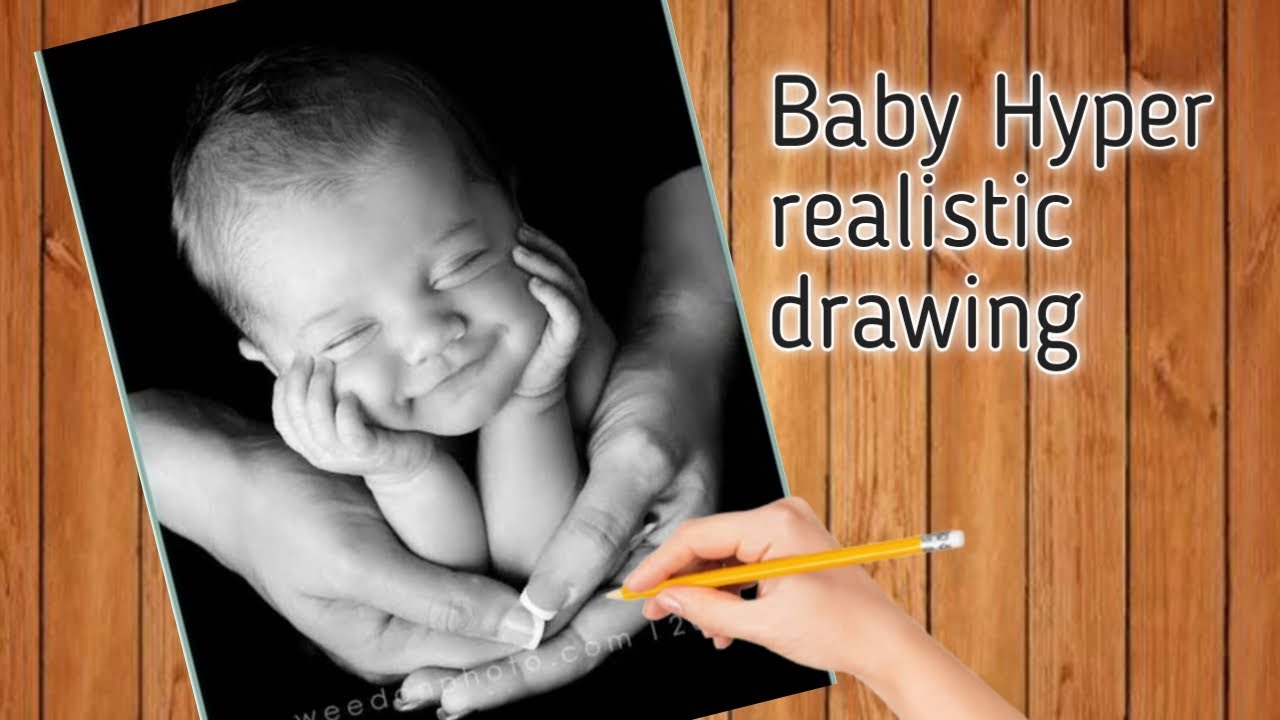 Baby hyper realistic drawing /little child drawing - YouTube
