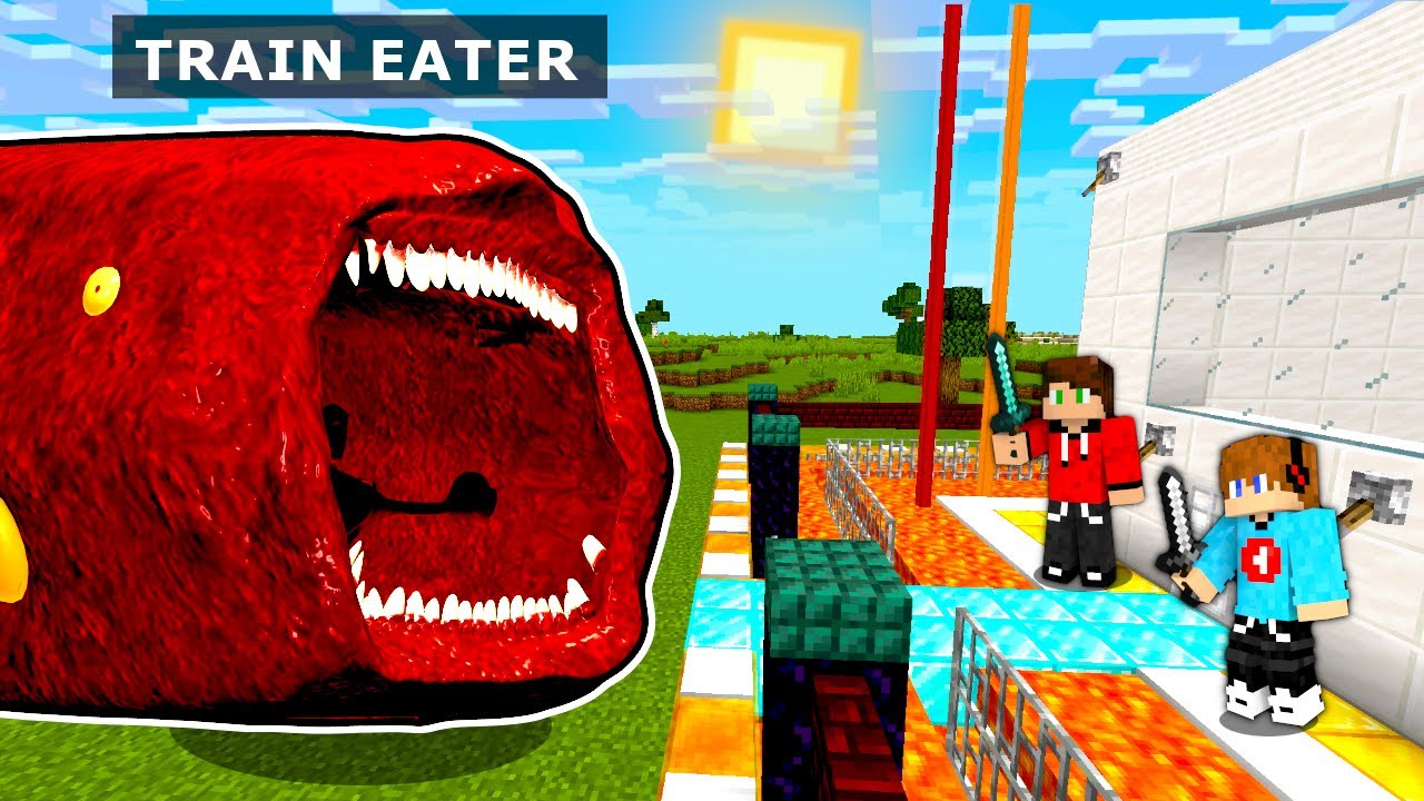 TRAIN EATER vs TAJNA BAZA w Minecraft z Sebek! - YouTube