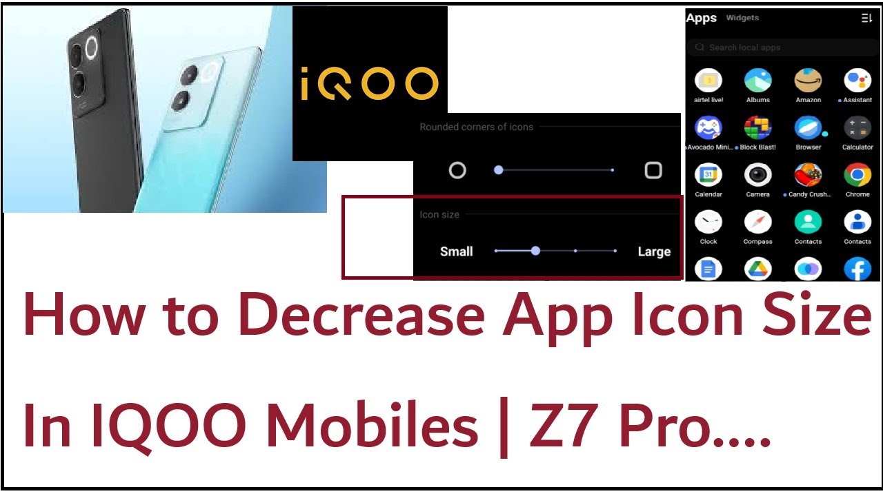 How to Decrease App Icon Size In IQOO Mobiles | IQOO Z7 Pro - YouTube
