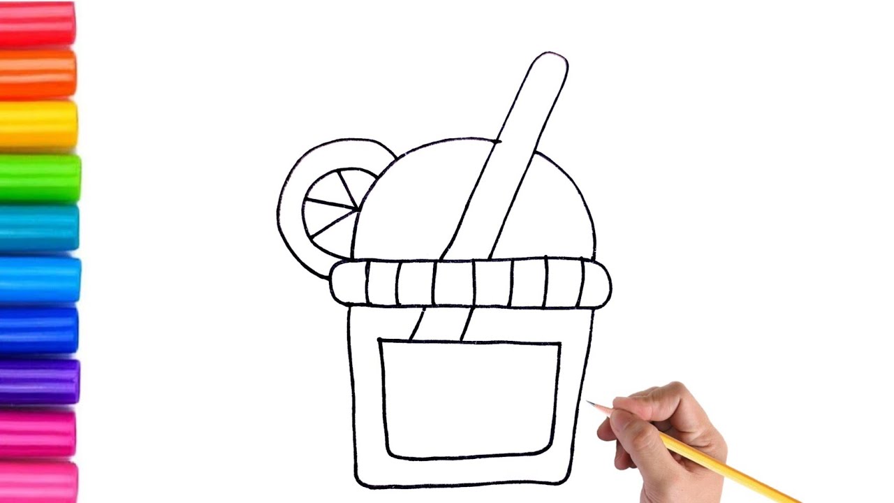 Easy Drinking juice drawing and colouring for kids, DIY for kids ...