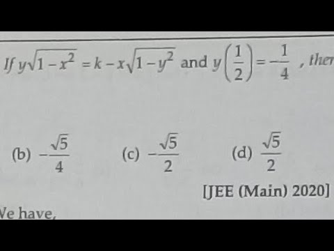 Q 52 Jee main 2020 previous year solved maths important Questions ...