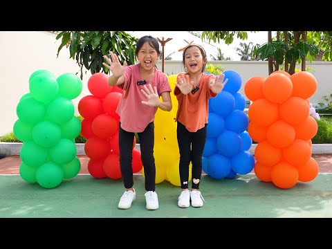 KEYSHA & SHEENA BELAJAR WARNA DENGAN BALON - Have Fun Playtime With Color Song