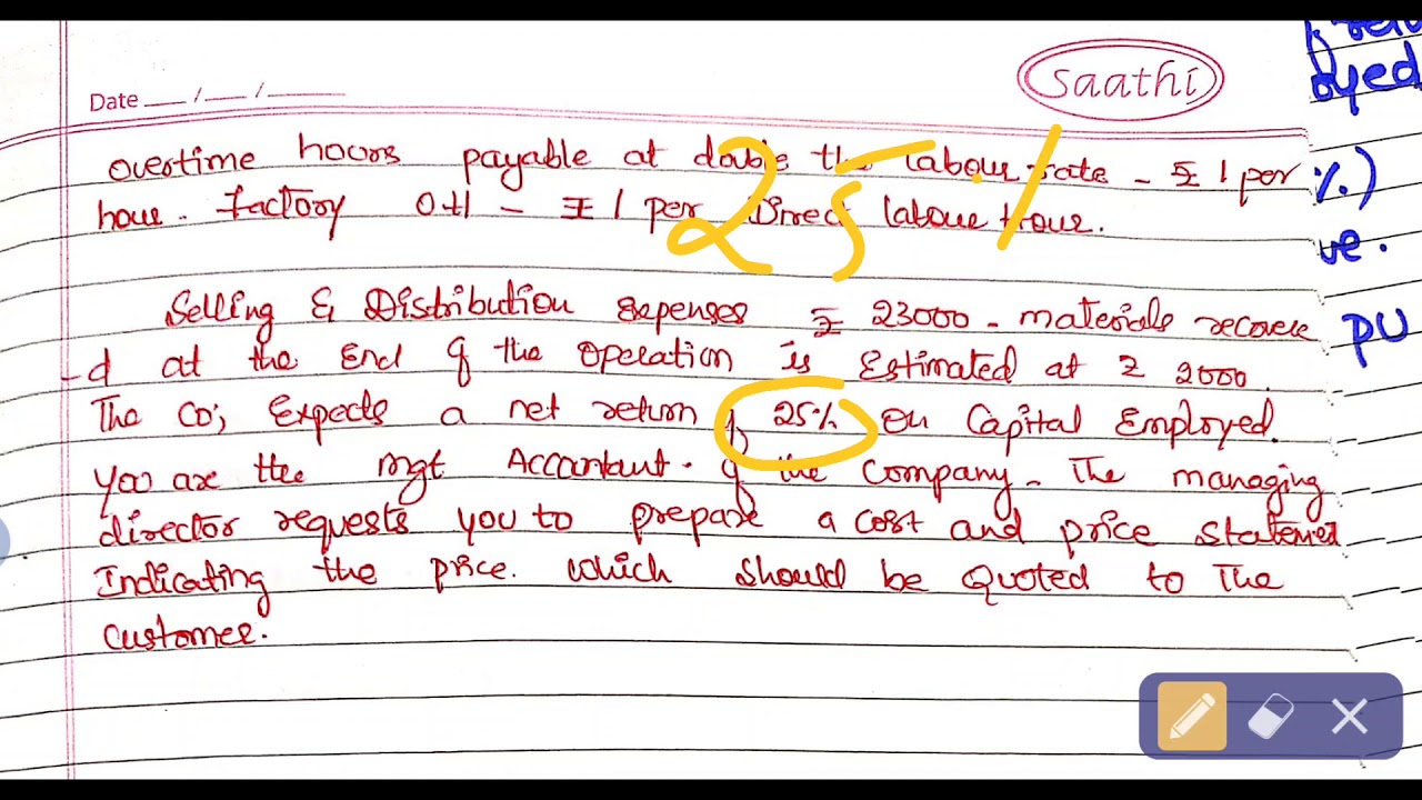 chapter 1 problems on pricing under target rate of returnII problem 2 - YouTube