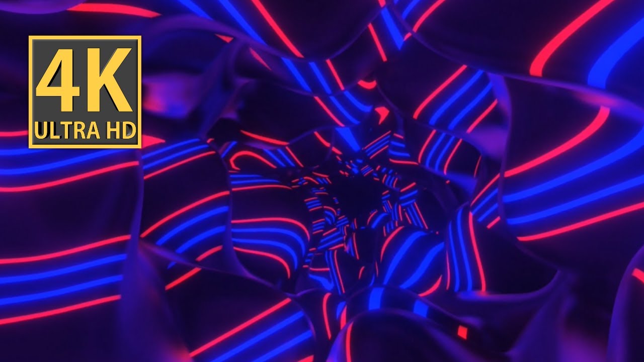 Abstract Background Video 4k VJ LOOP NEON Red Blue Metallic Organic ...