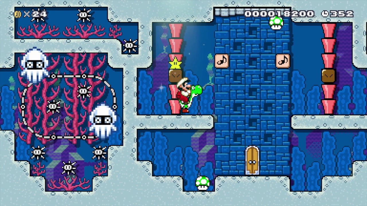 SMB [4-2] Water World ⚡️ by [CH] Enzo ⚡️ SUPER MARIO MAKER Raw GAMEPLAY ...