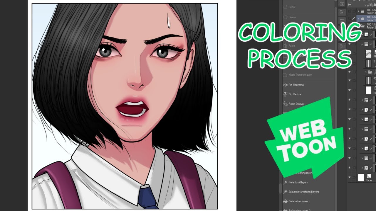 My Webtoon Coloring Process - YouTube