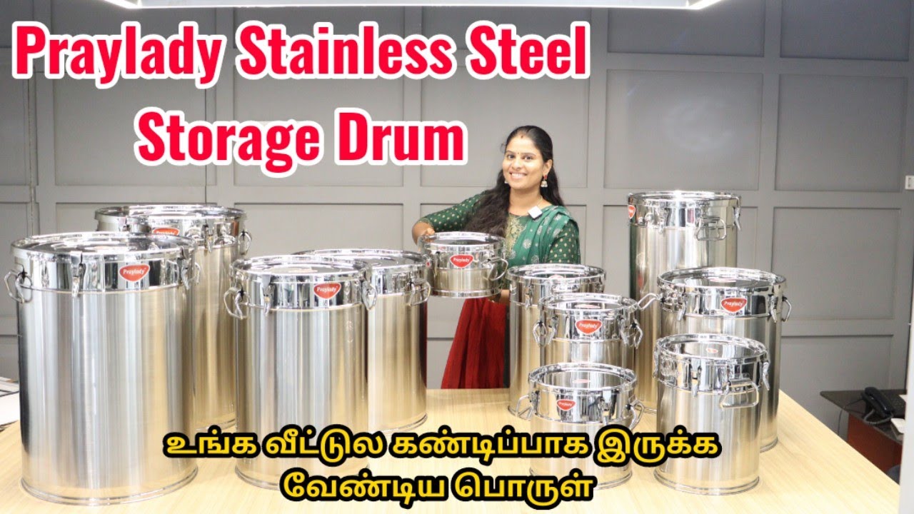 Praylady Kitchen Stainless Steel Storage Drum Collection's | Must Need ...