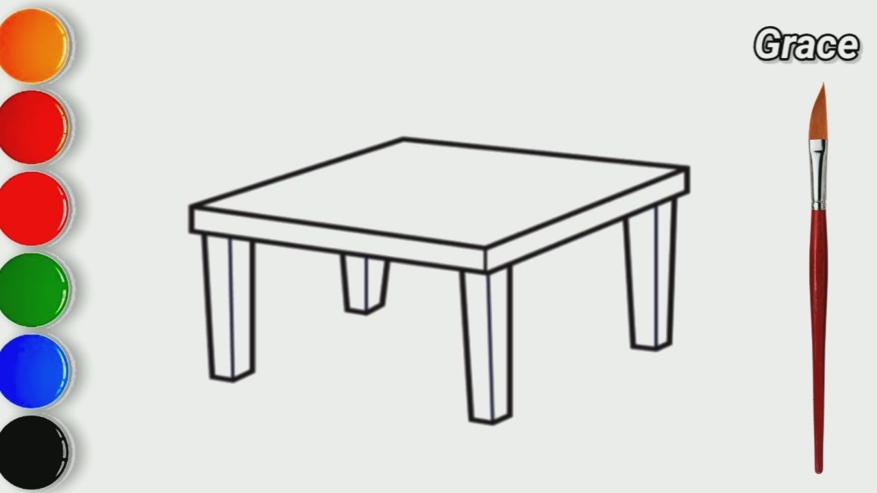 CÓMO DIBUJAR UNA MESA - SIMPLE - YouTube