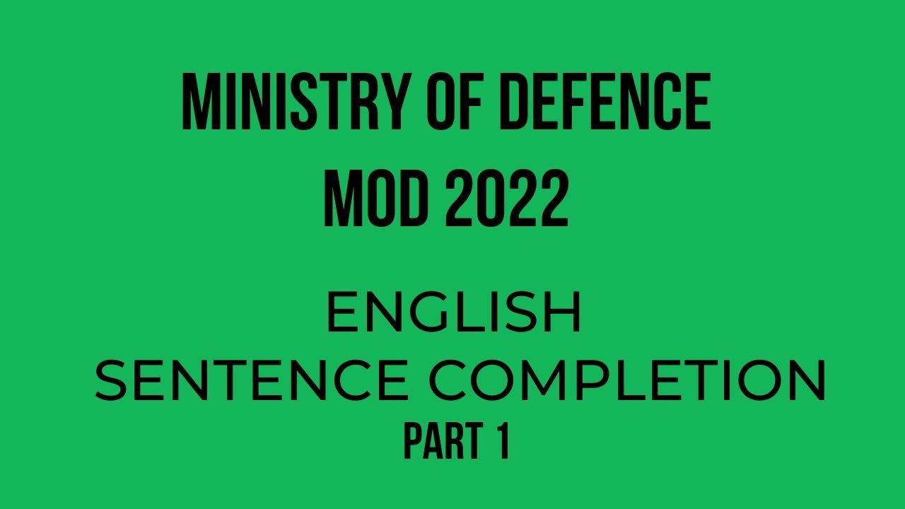 MOD 2022 Screening Test| Ministry of Defence Jobs 2022 English MCQs ...