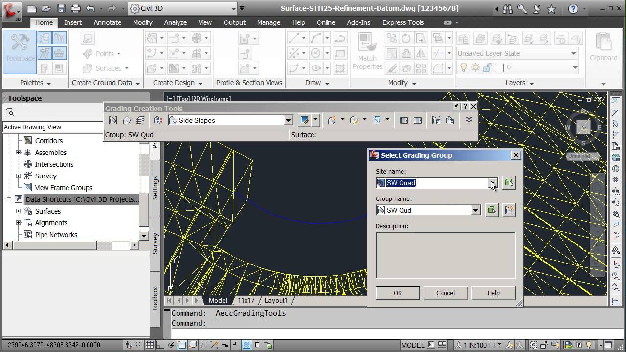 Civil 3D - Transitional Daylight Grading - YouTube