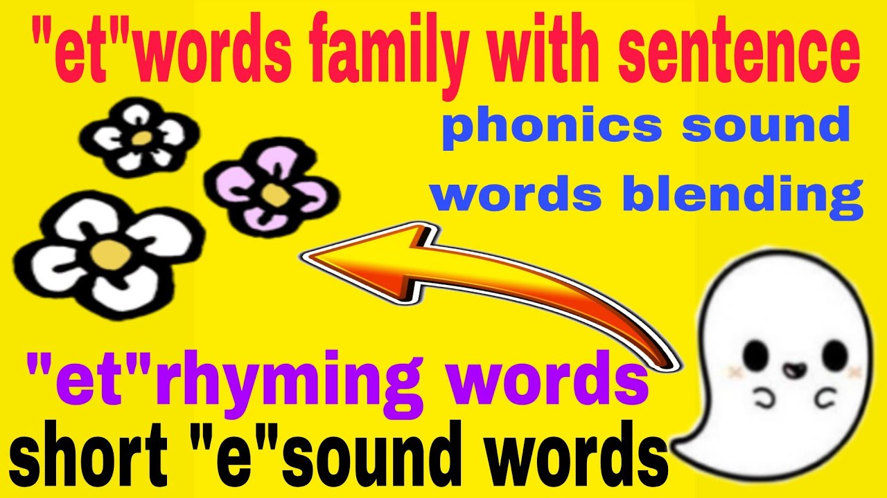 "et"words family with sentence/"et"rhyming words/"et"blending words in ...