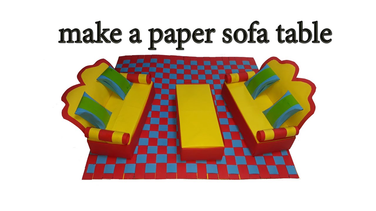 Paper Furniture - Folding paper sofa furniture // Craft - DIY - YouTube