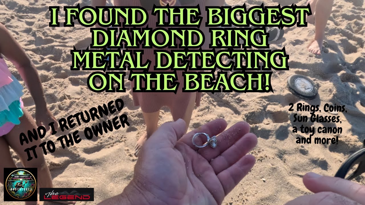 I found my BIGGEST diamond ring ever metal detecting at the beach! | 3 ...