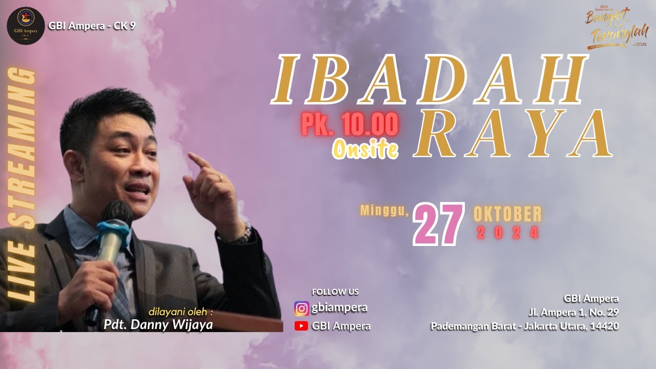 LIVE STREAMING || Pdt. Danny WIjaya || IO Onsite || 27 OKTOBER 2024 ...