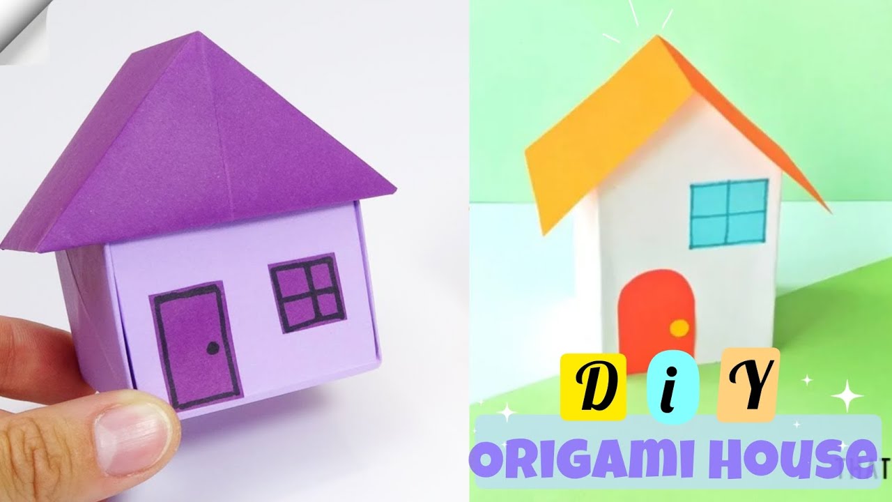 How to make Easy paper house / Easy paper craft / Origami House idea 💜💙 ...