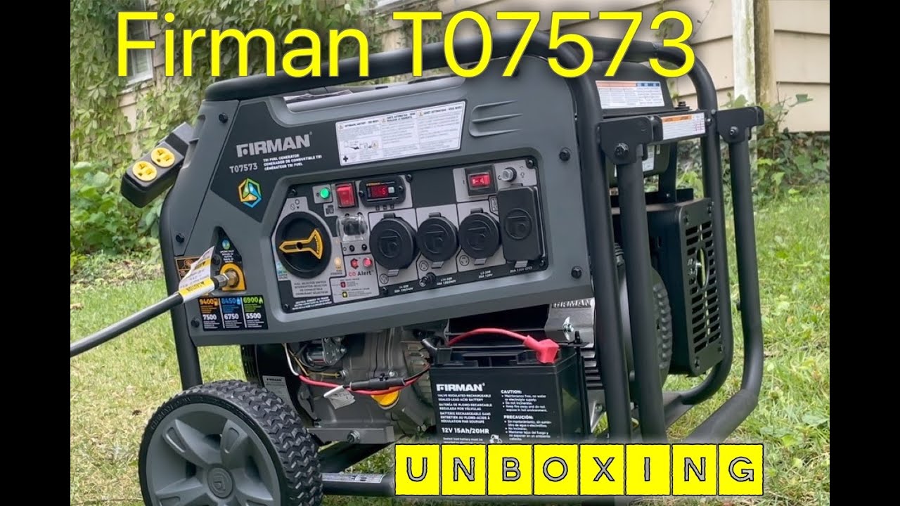 Firman T07573 tri-fuel portable generator unboxing - YouTube