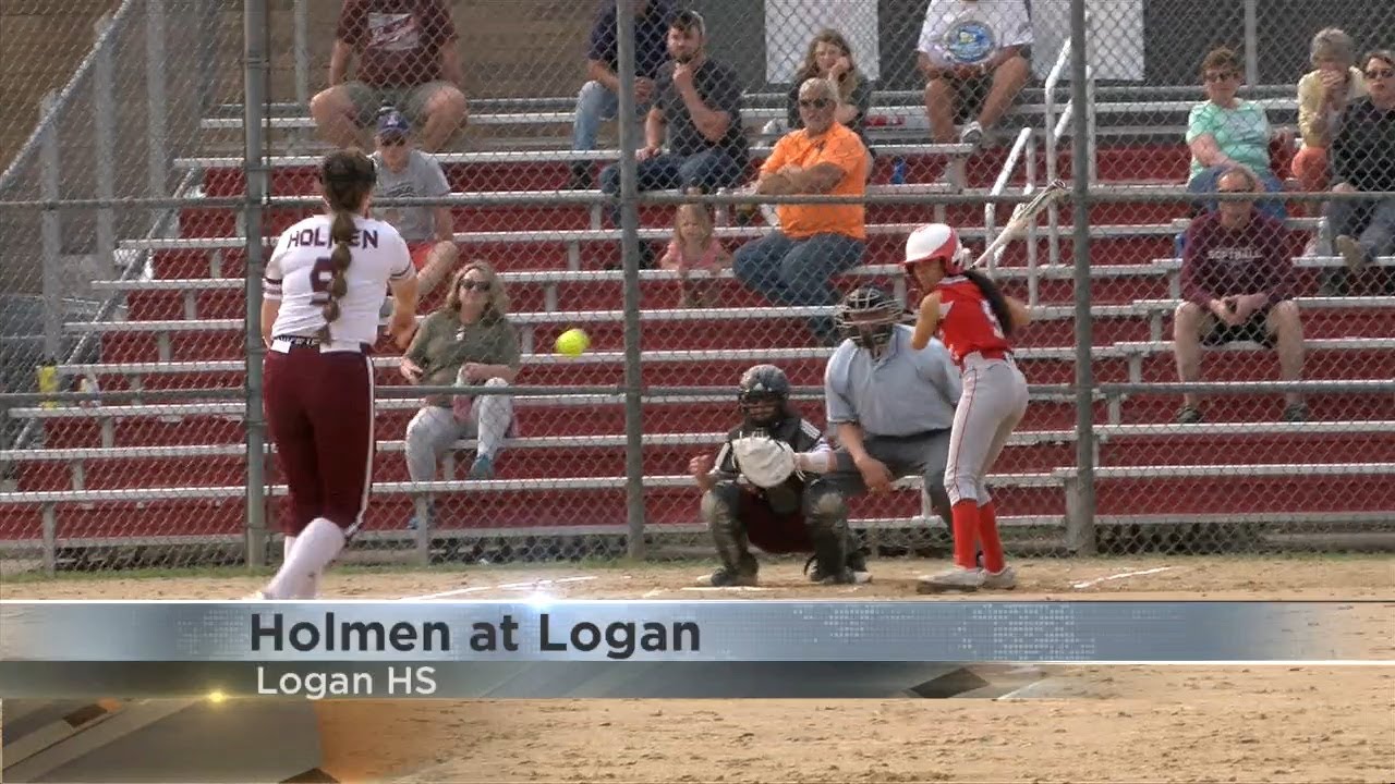 Holmen Dominates Logan on the softball diamond - YouTube