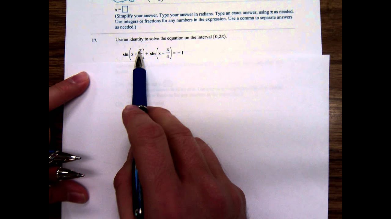 Math 1316 Solving Trig Equations Pt 2 - YouTube