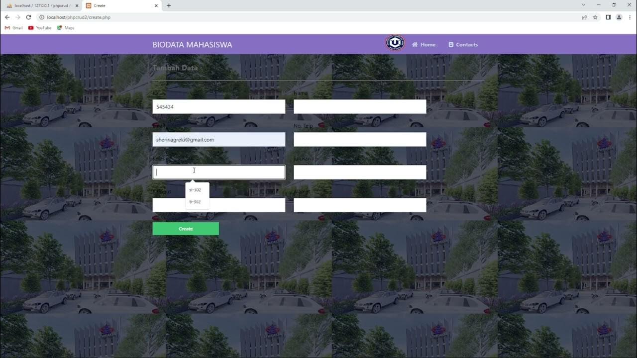 Pemrograman WEB 1- Membuat Sistem CRUD (Create Read Update Delete) dengan 8 kolom. - YouTube
