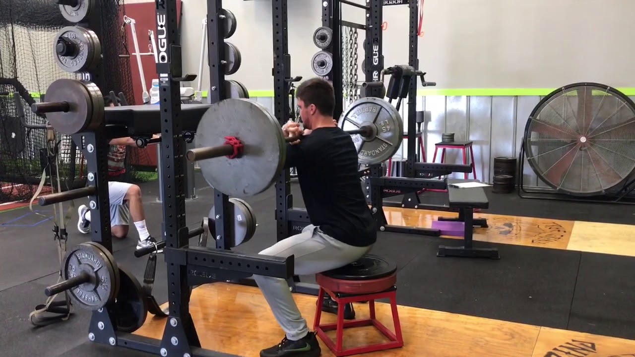Barbell Front Squat to Box for Speed - YouTube