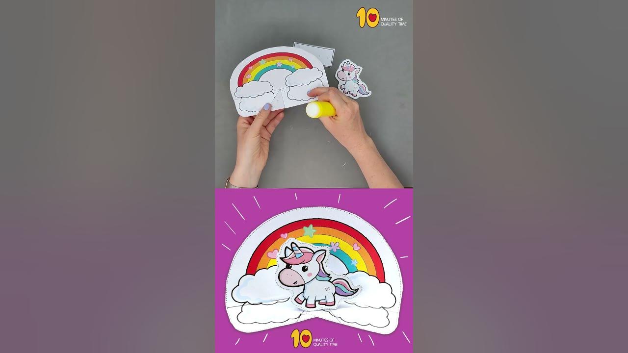 Rainbow Unicorn 3D Craft - YouTube