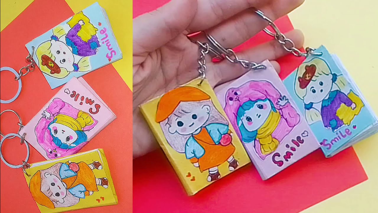 DIY CUTE MINI NOTEBOOKS KEYCHAIN - AMAZING PAPER CRAFTS IDEAS - Back To ...