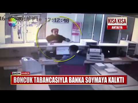 Boncuk tabancasıyla banka soymaya kalktı