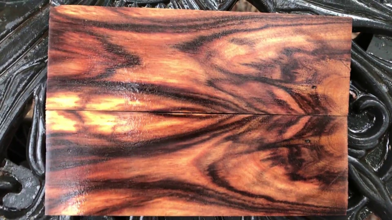 Hawaiian Formosa Koa Knife Scales joel hawaiian eBay Auction 162 - YouTube