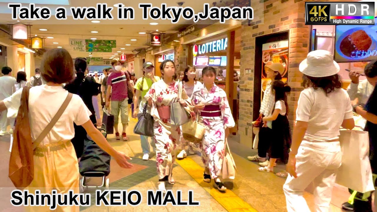 4K 60fps HDR// Take a walk in Tokyo, Japan,Shinjuku Keio Mall→Shinjuku ...