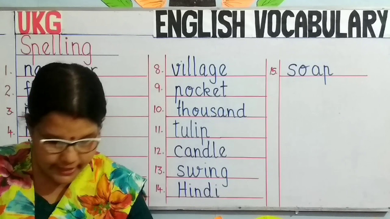 UKG English Vocabulary Spelling and dictation seen - YouTube