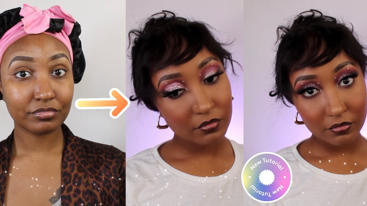 Cut Crease Makeup Tutorial|Pink Eyeshadow Glam| Step by Step💕💪🏾 - YouTube