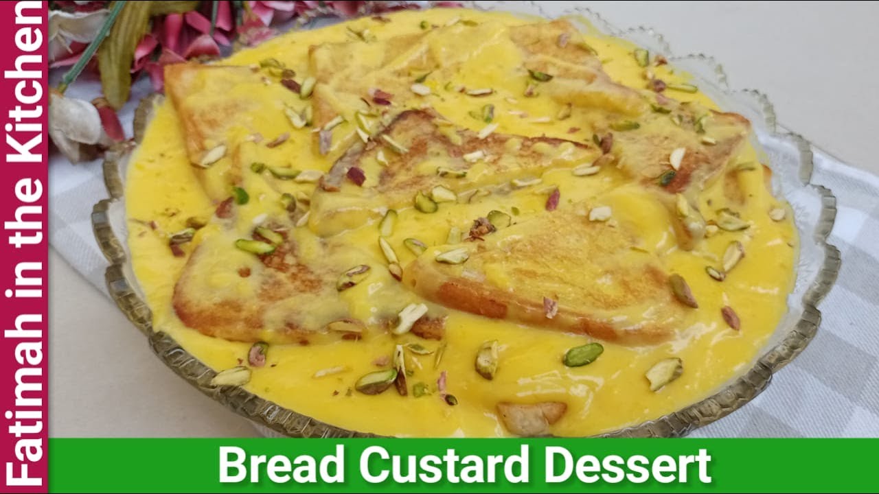 Bread Pudding With Custard Powder | Bread Custard Recipe | How to Make ...