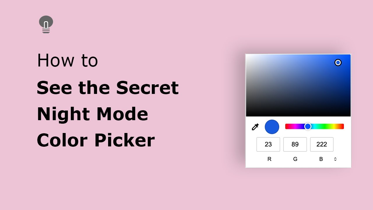 Secret Custom color picker for Night Mode on all websites | Turn Off ...
