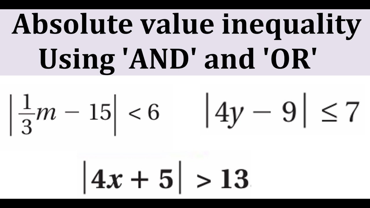 Absolute Value Inequality - Easy Approach - YouTube