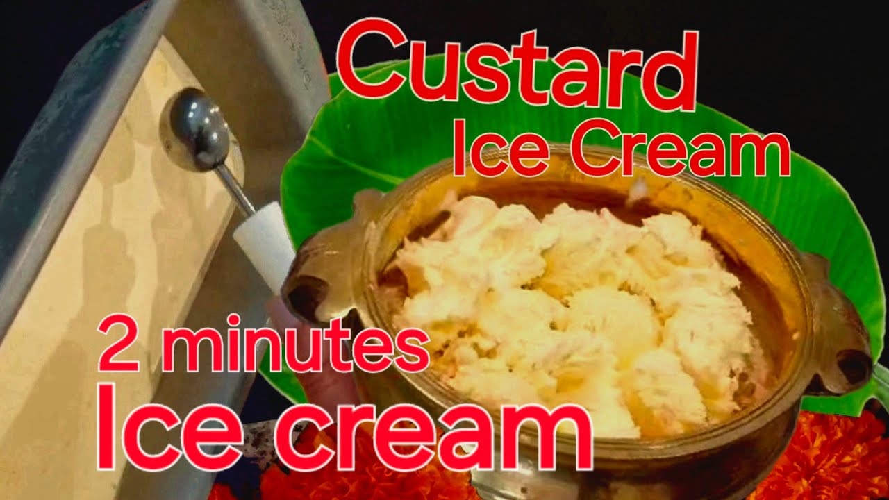 Custard Ice cream/രണ്ടു മിനിറ്റ് മൂന്ന് ingredients അടിപൊളി icecream ...