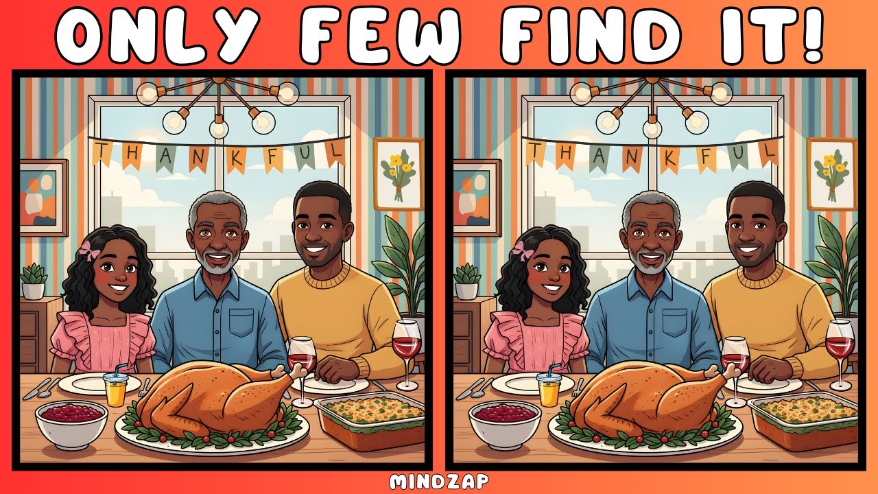 Train Your Brain: Spot the 3 Differences 🦃 Thanksgiving Theme 🥧 | 5 Fun ...