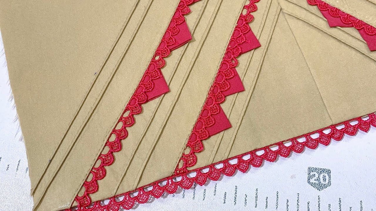 Making Stylish Trouser Poncha with fabric triangles and Lace - The ...