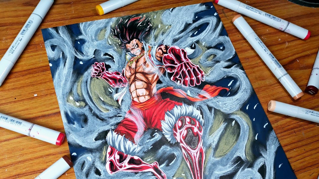 DRAWING LUFFY SNAKEMAN TRANSFORMATION - ONE PIECE ART - YouTube
