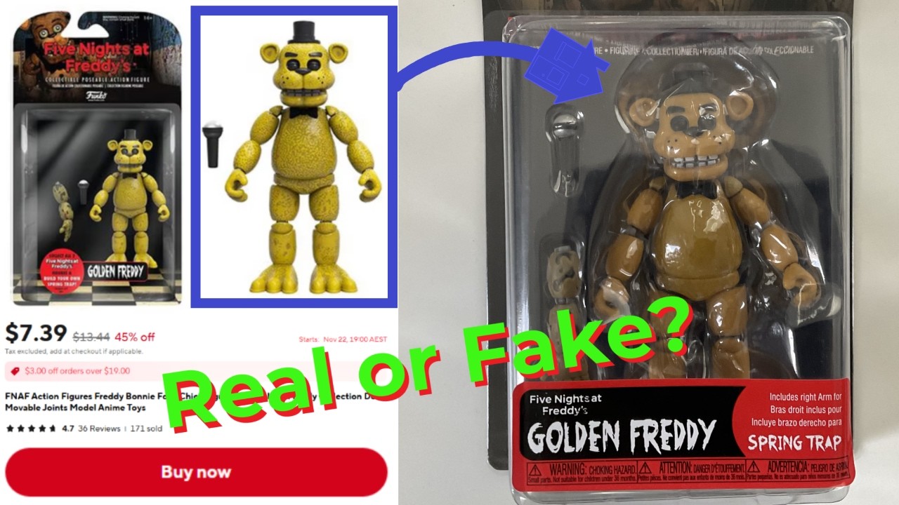 Real or Fake? FNAF Golden Freddy Figure Funko From Aliexpress (2020 re ...