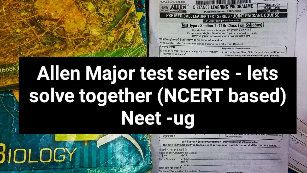 Let's solve it together |2022-23 Allen major test series ☺️🐱#neet - YouTube