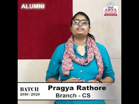 ALUMNI | Ms. Pragya Rathore (B.Tech. 2016 20 Batch) | AIET - YouTube