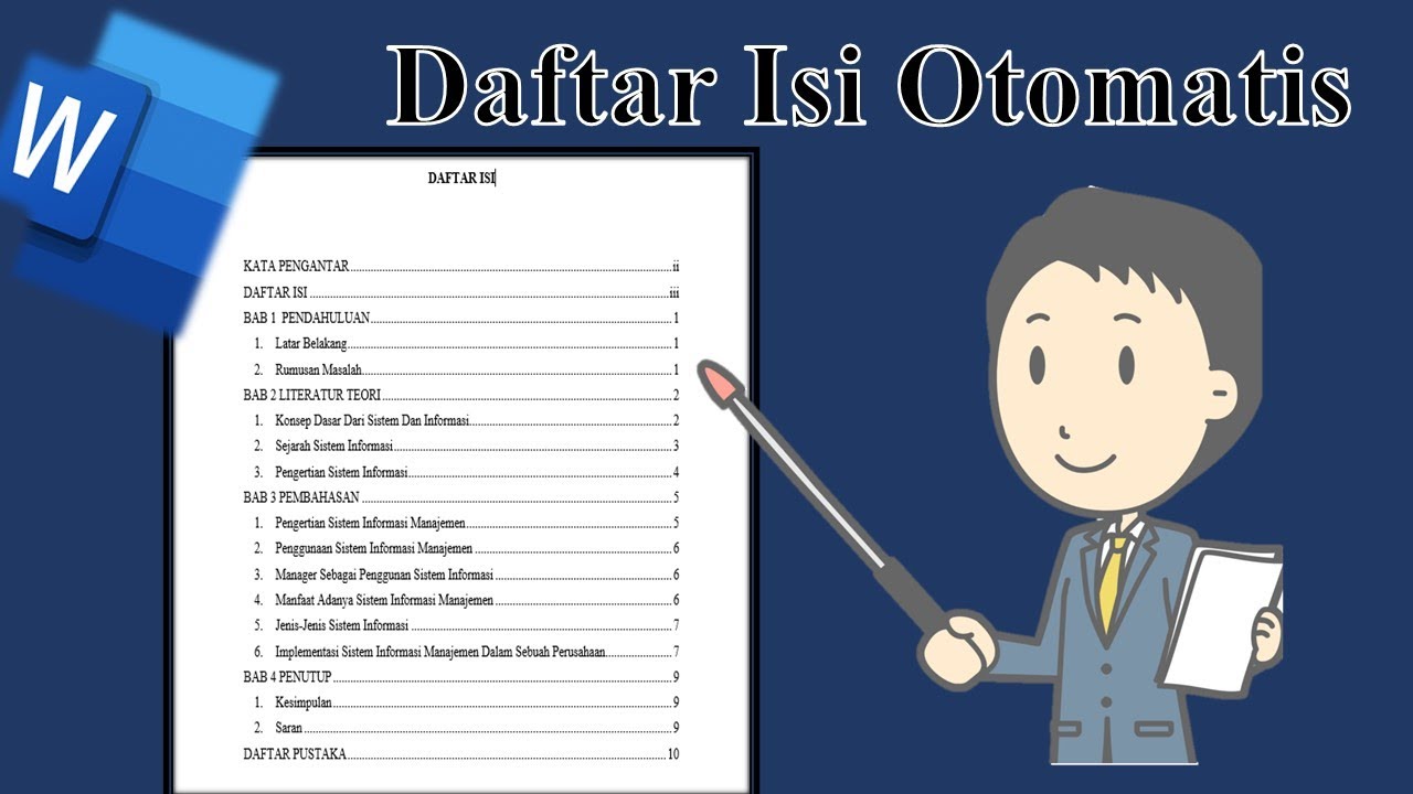 cara membuat daftar isi otomatis || Tutorial MS Office Word - YouTube