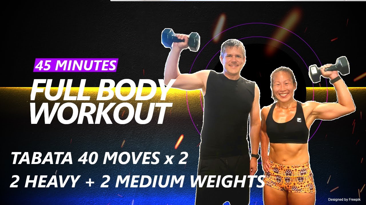 Full Body -TABATA: 40 Moves Twice - 45 Minutes - YouTube