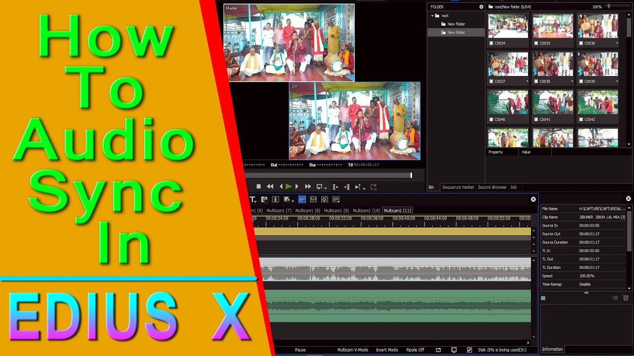 How to Auto Audio Sync In EDIUS X । Edius Bangla Tutorial । অডিও সিনক করুন খুব সহজেই । - YouTube