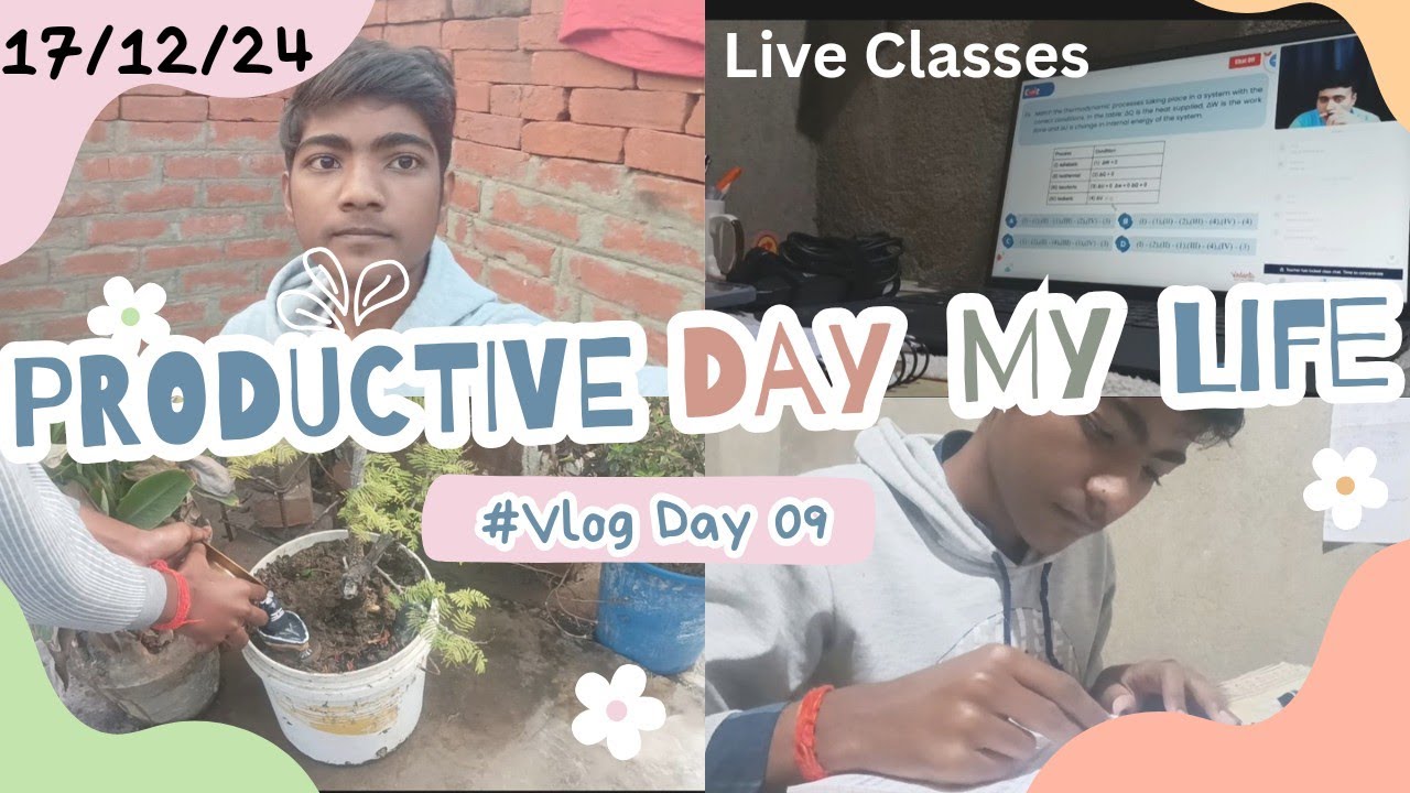 Day#09 | Study Vlogs with Ayushmaan😊📝| Phys+Bot Classes | Night Study | Daily Vlogs - YouTube