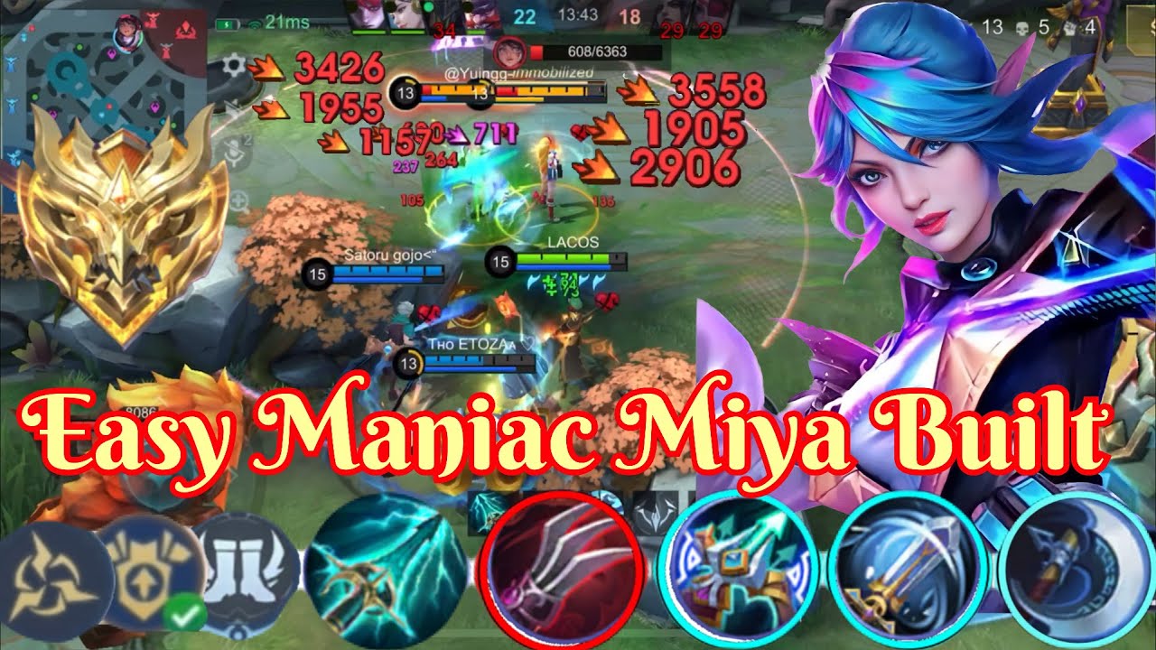 Auto Maniac Miya Built Top Global~MLBB Miya Best Solo Rank God #miya # ...