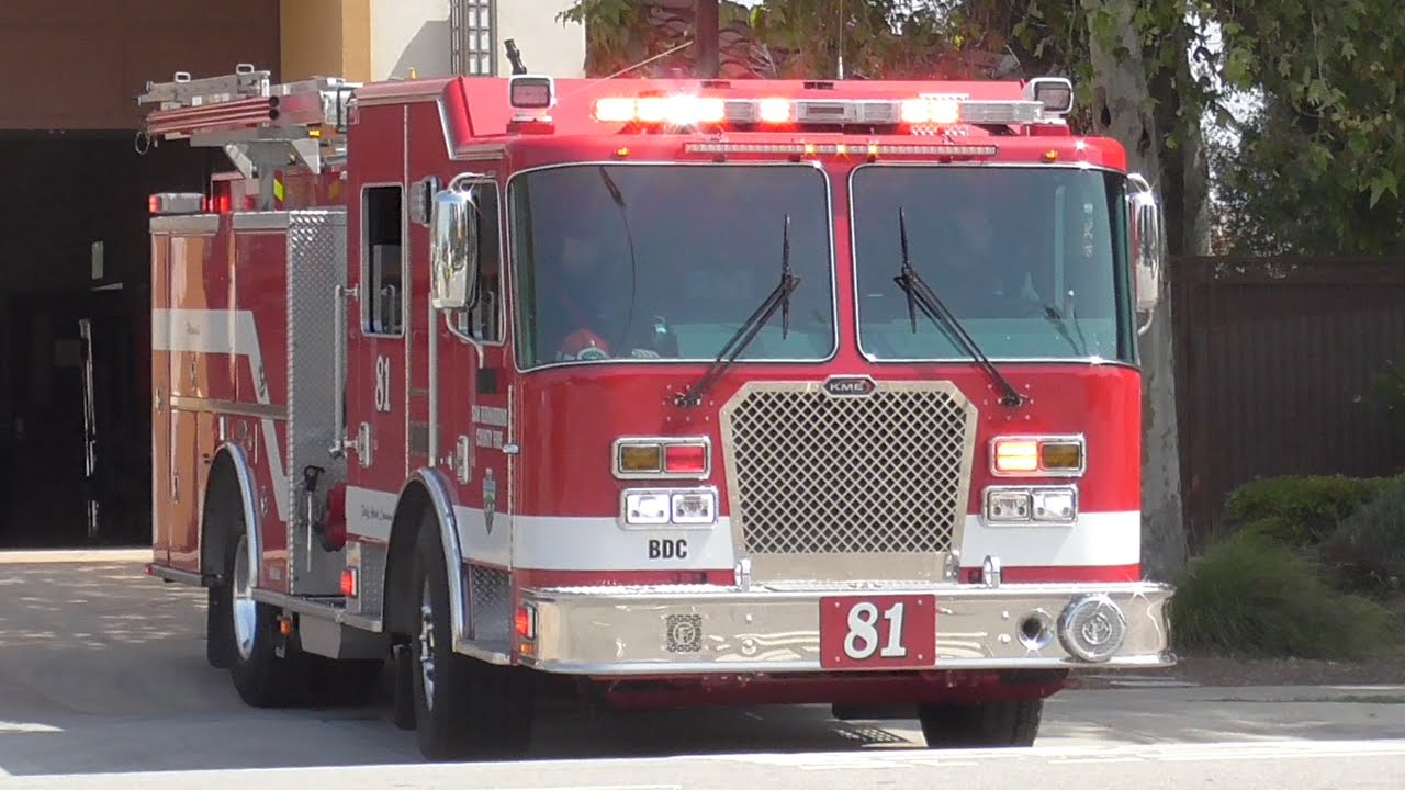 SBCoFD Medic Engine 81 & Medic Squad 71 Responding - YouTube