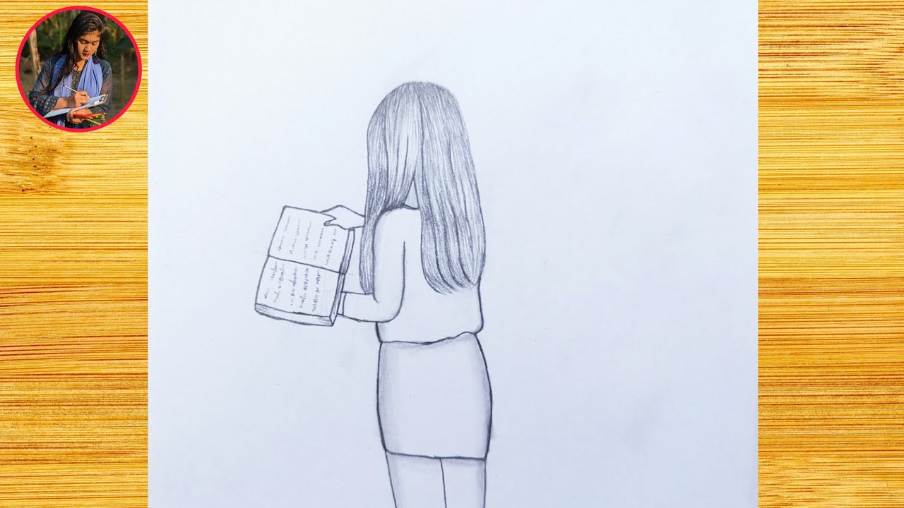 How to draw a Girl reading book || Easy drawing || Pencil sketch for ...